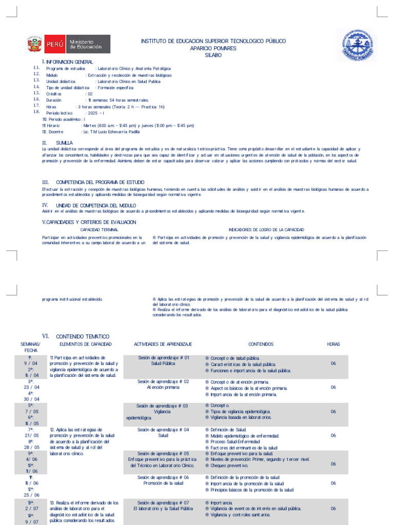 Syllabus de LC en Salud Publica | PDF | Especialidades Medicas ...