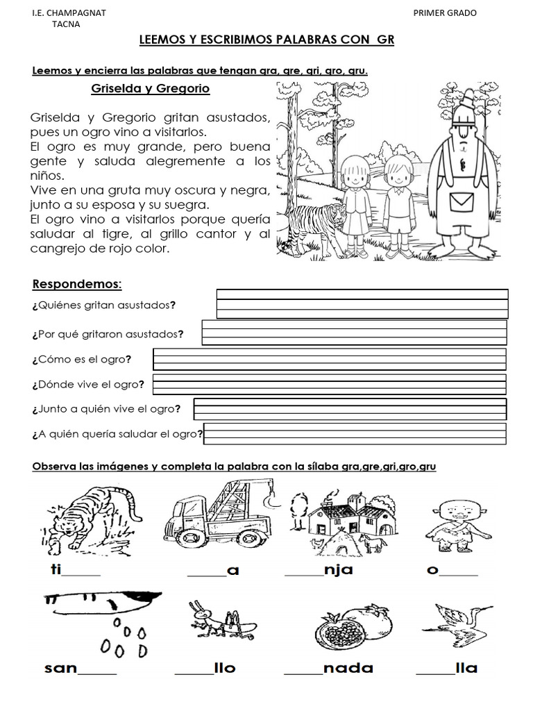 Silabas GR Actividades | PDF