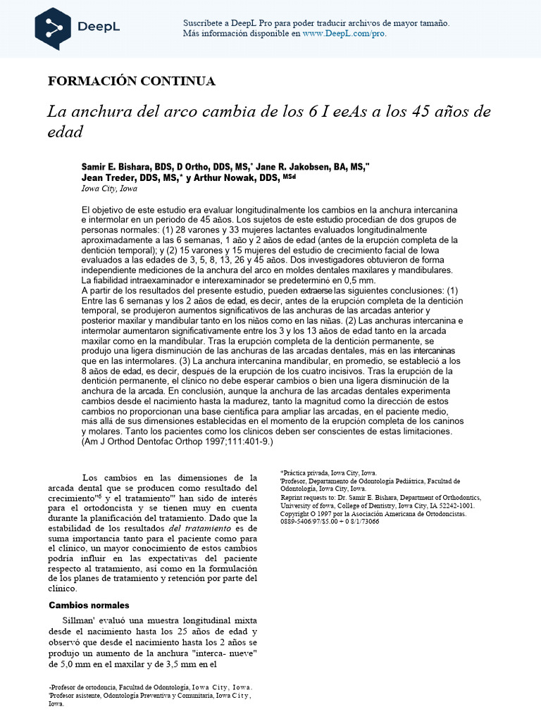 Anchura Crecimiento y Desarrollo | PDF | Ortodoncia | Anatomia dental