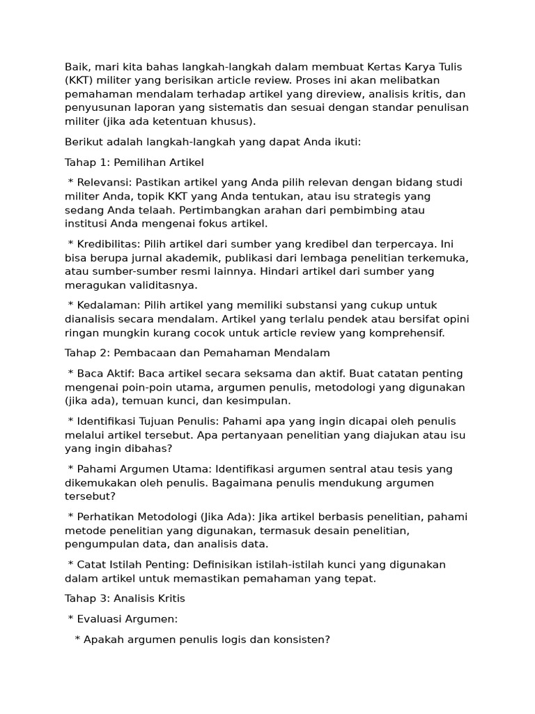 Saran AI Mengenai KKT Article Review | PDF