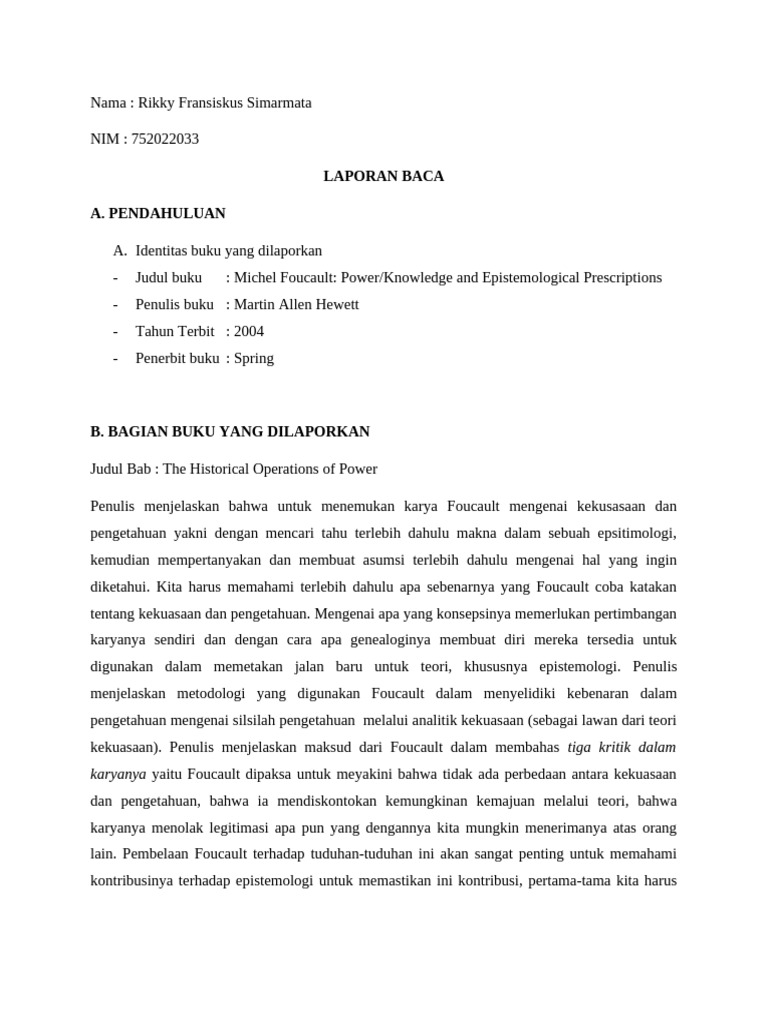 Laporan Baca Rikky Fransiskus Simarmata Ritual, Simbol Dan Integritas ...