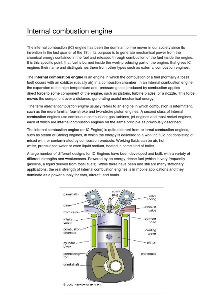Project Intro Internal Combustion Engine | PDF | Internal Combustion Engine | Diesel Engine