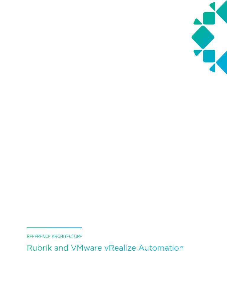 Reference Architecture Rubrik VMware VRealize Automation | PDF | Virtual Machine | Cloud Computing