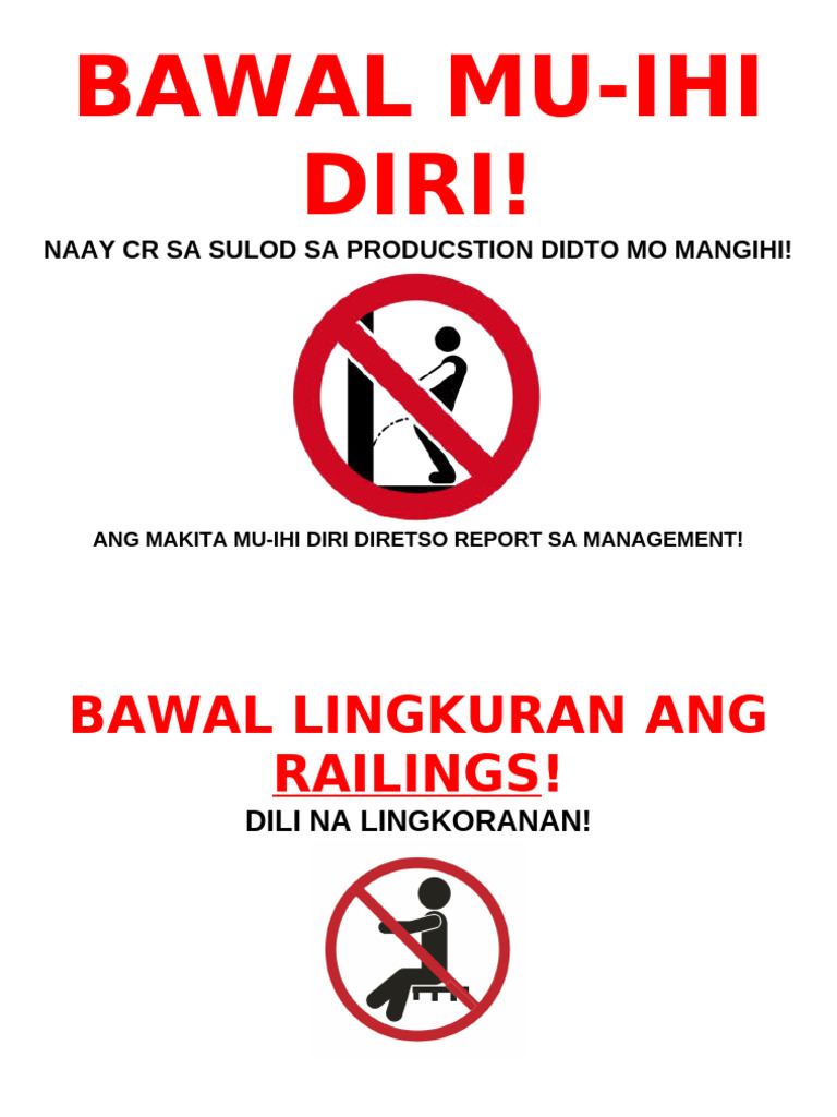 Bawal Mu-ihi Diri Sing | PDF