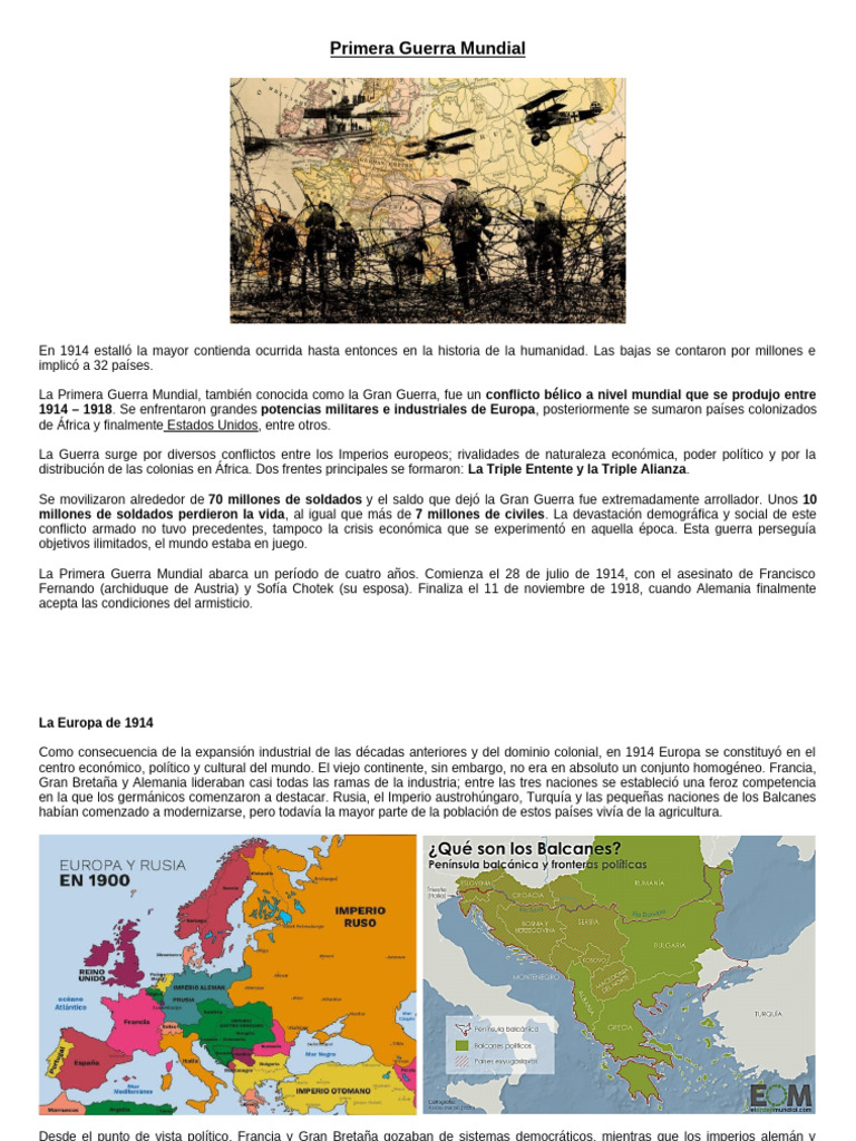 Primera Guerra Mundial | PDF | Primera Guerra Mundial | Austria Hungría