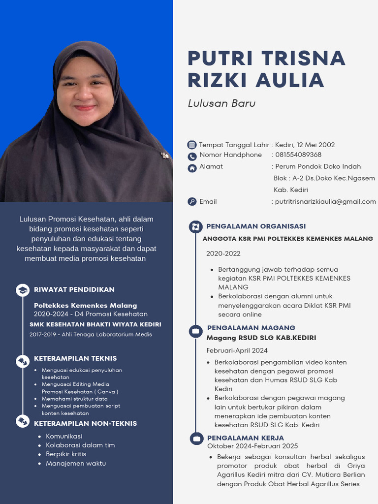 CV Lamaran Kerja PUTRI TRISNA RIZKI AULIA - PDF 2 | PDF