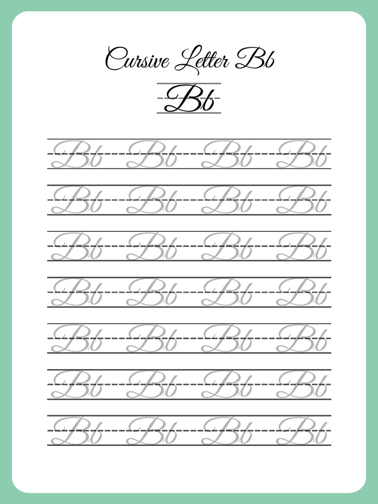 Green Cursive Letters | PDF