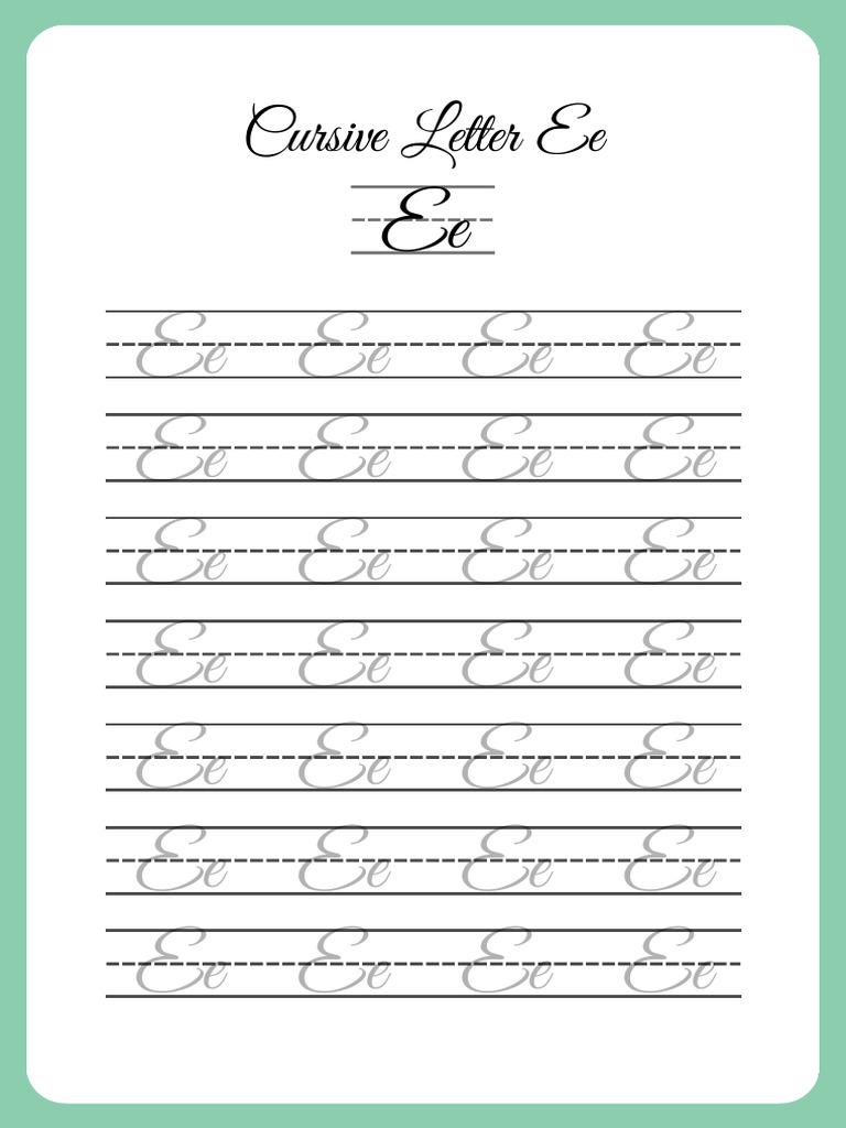 Green Cursive Letters PRACTICA | PDF