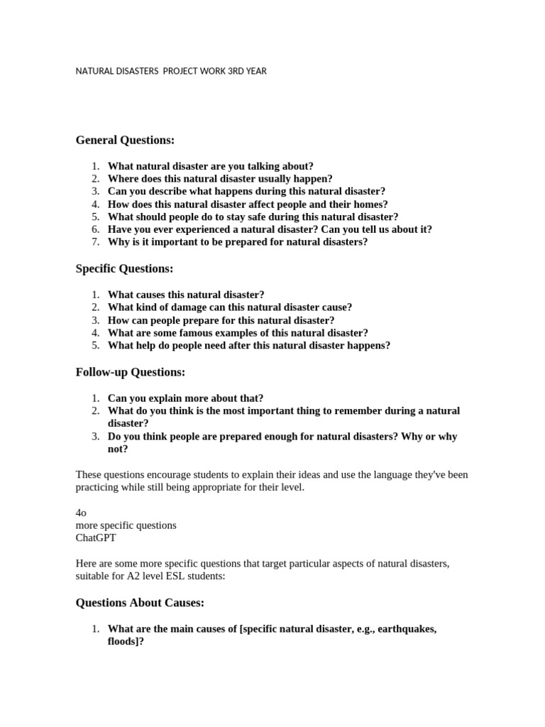 Natural Disasters Project Work 3RD Year | PDF | Natural Disasters ...