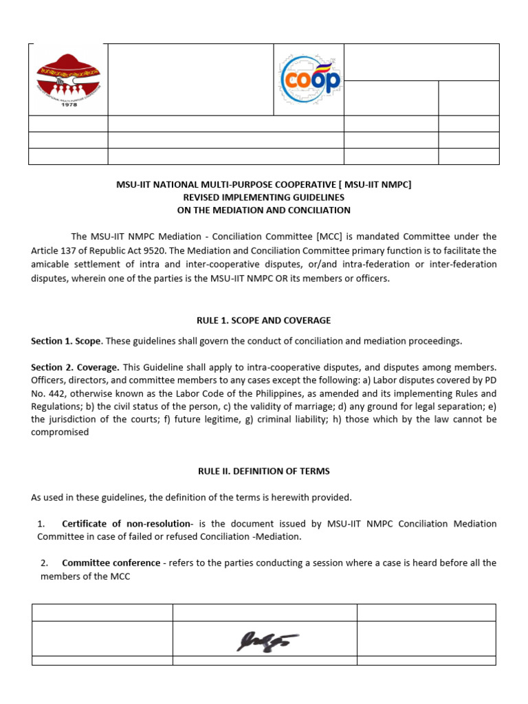 IRR in Mediation and Conciliation Committee | PDF | Mediation | Alternative Dispute Resolution
