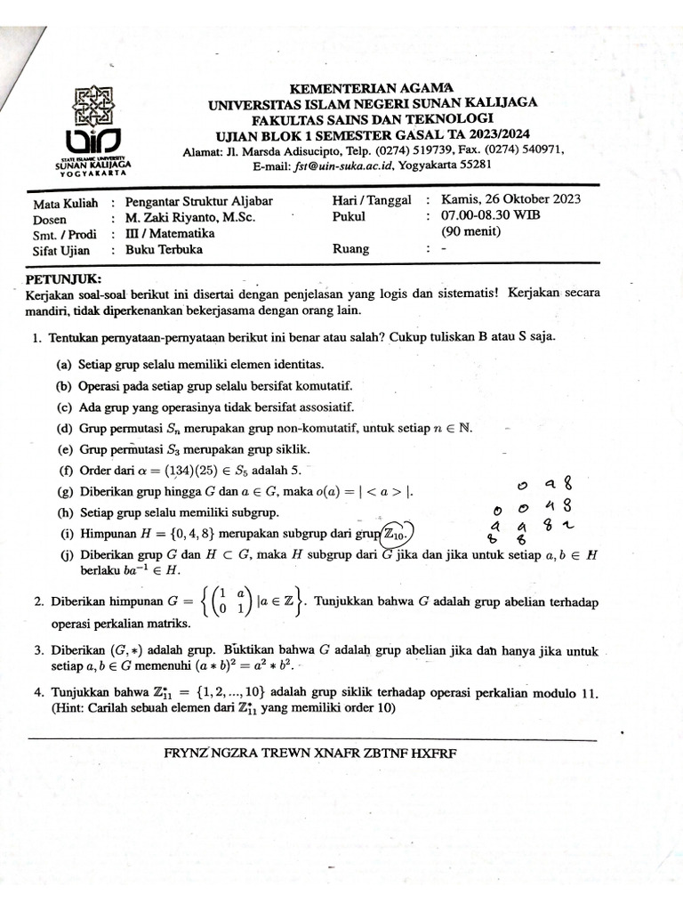 Uts Psa 2023 1 | PDF