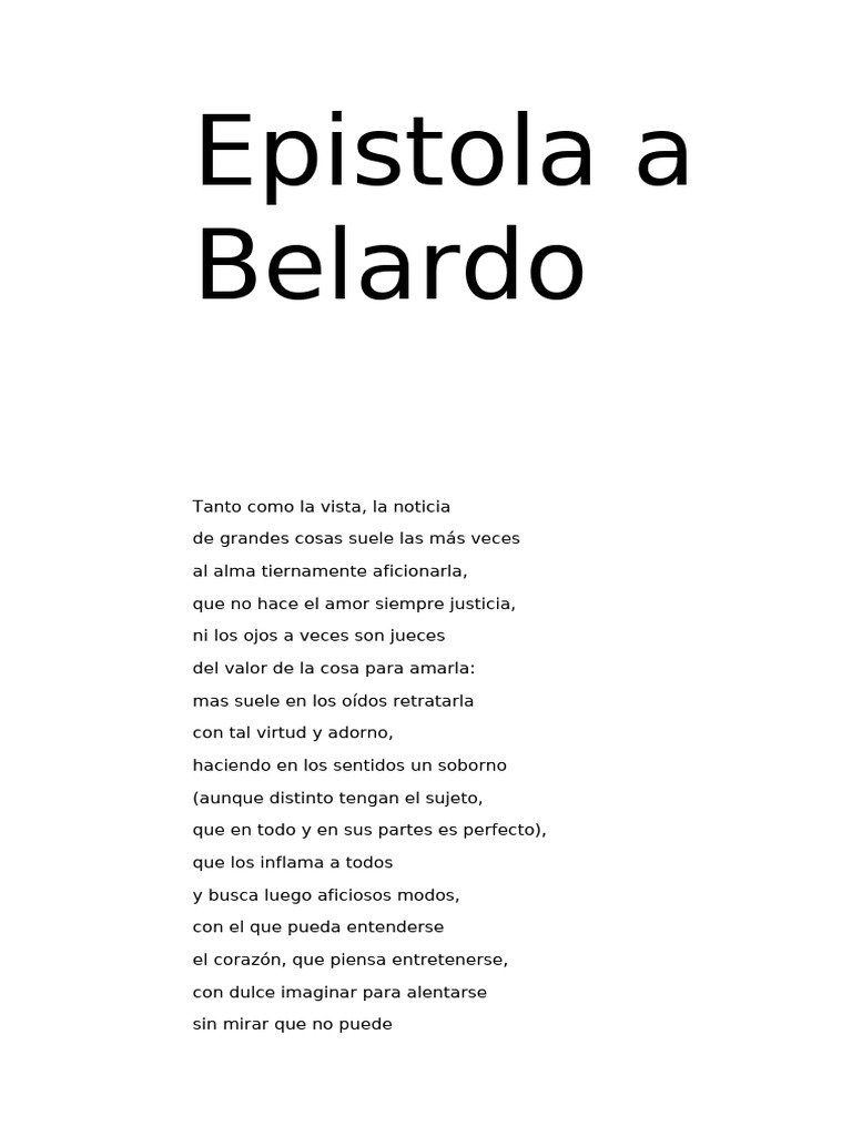 Epistola A Belardo | PDF