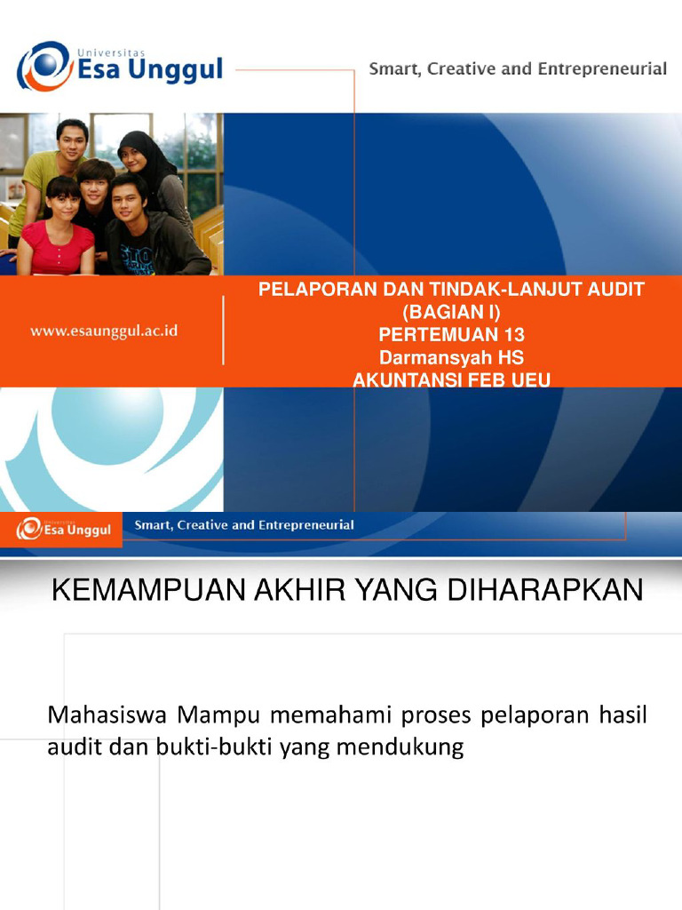 Pelaporan Dan Tindak Lanjut Audit Bagian I - PPT Download | PDF