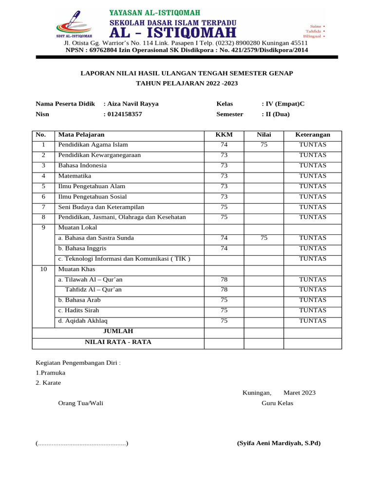 Format Laporan UTS Genap | PDF