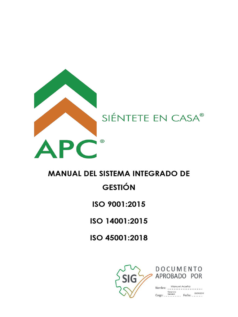 GSI-M-01 Manual Del Sistema Integrado de Gestión APC V1. | PDF | Sistema de información ...