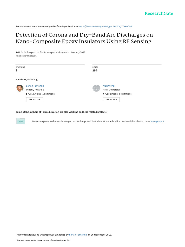 Detection of Corona and Dry-Band Arc Discharges On | PDF | Insulator ...
