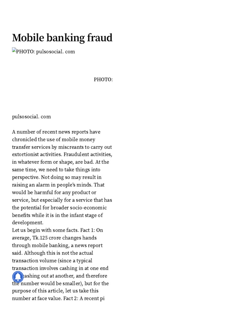Mobile Banking Fraud: A Growing Concern | PDF