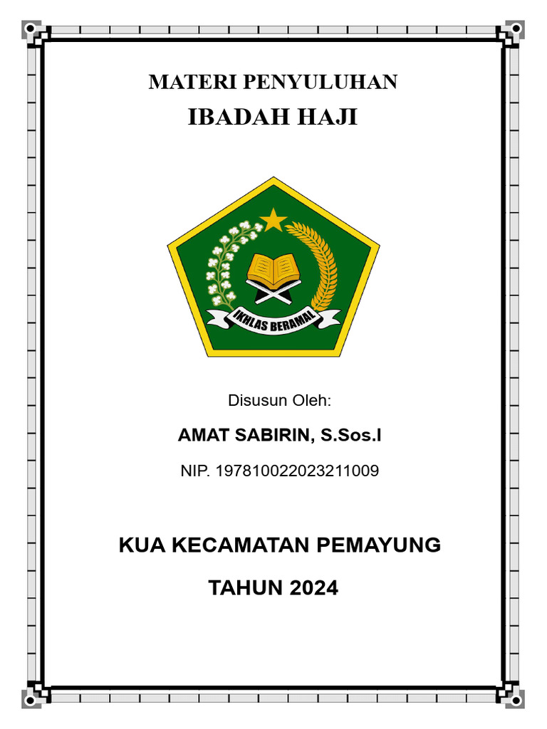 Panduan Ibadah Haji 2024: Rukun dan Manfaat | PDF