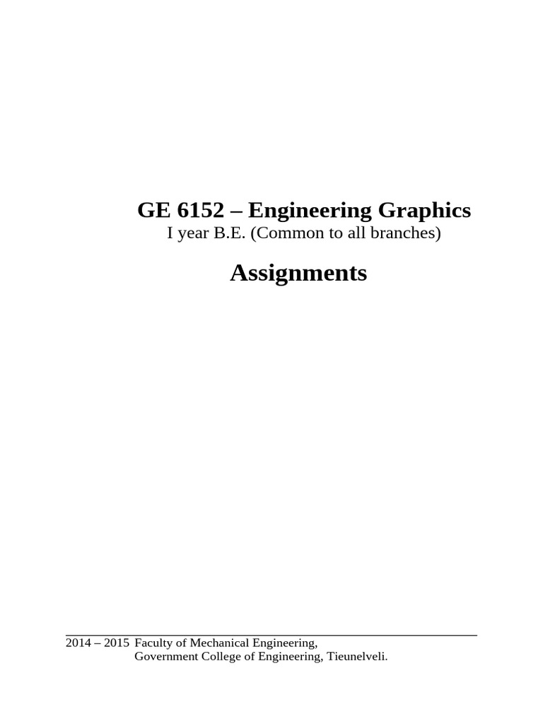 Engineering Graphics 20114-2015 | PDF | Euclid | Euclidean Plane Geometry