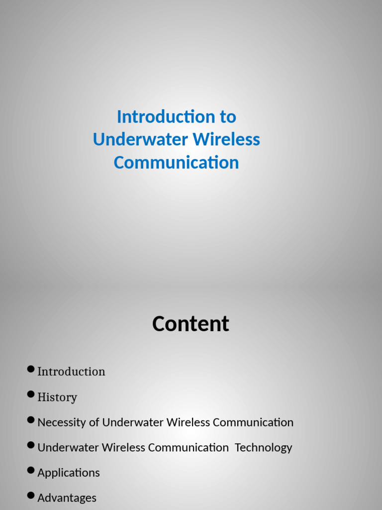 Intro To Underwater Communicatin Networks | PDF | Modem | Radio Propagation