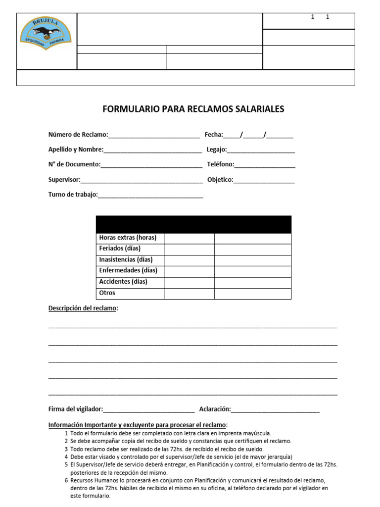 Formulario de Reclamos | PDF