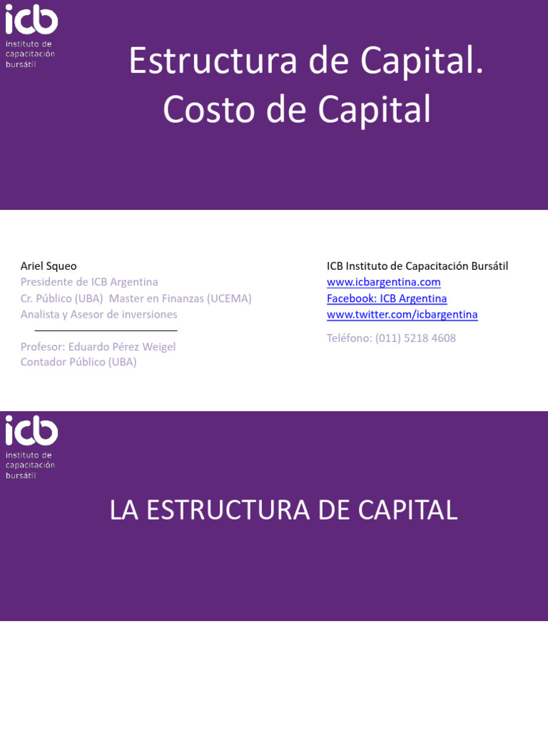 Estructura de Capital en ICB Argentina | PDF | Compartir (Finanzas) | Flujo de caja descontado