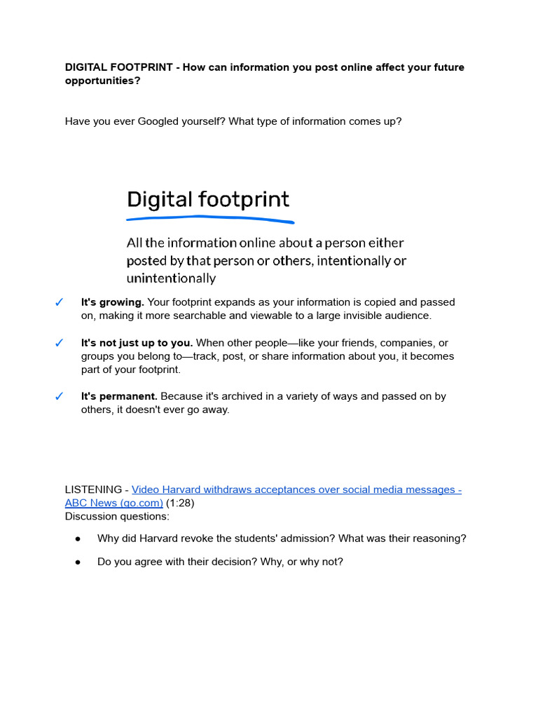 Digital Footprint | PDF