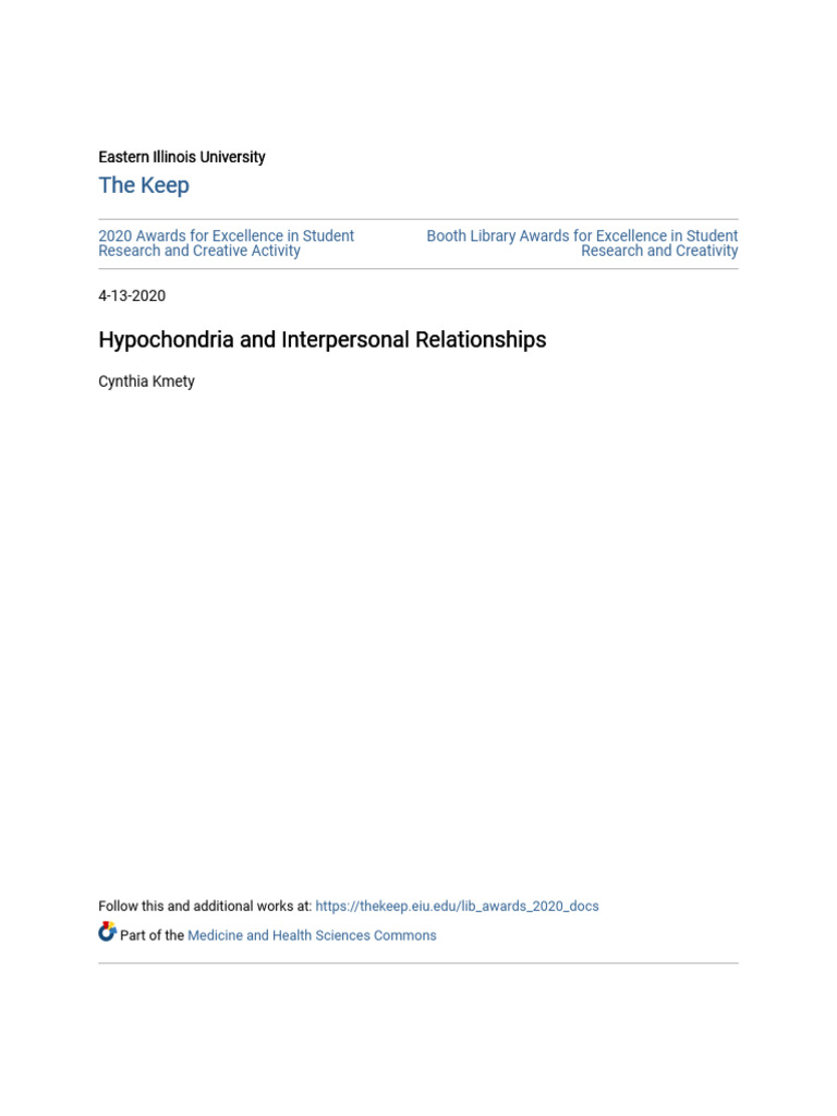 Hypochondria's Impact on Relationships | PDF | Psychology | Abnormal ...