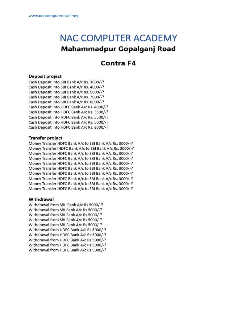 Nac Computer Academy: Mahammadpur Gopalganj Road Contra F4 | PDF