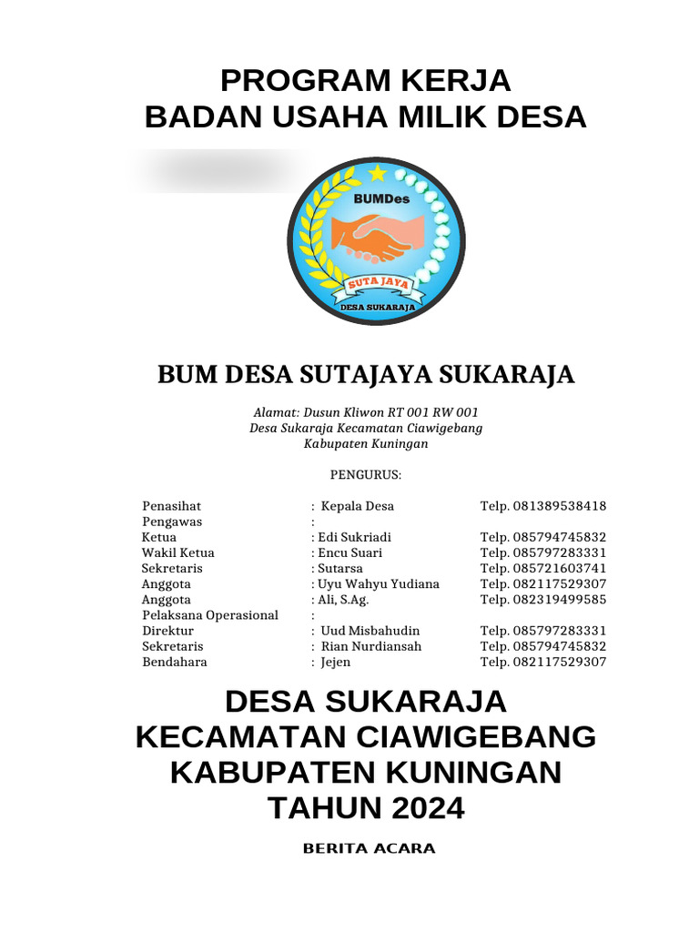 Program Kerja BUM Desa | PDF