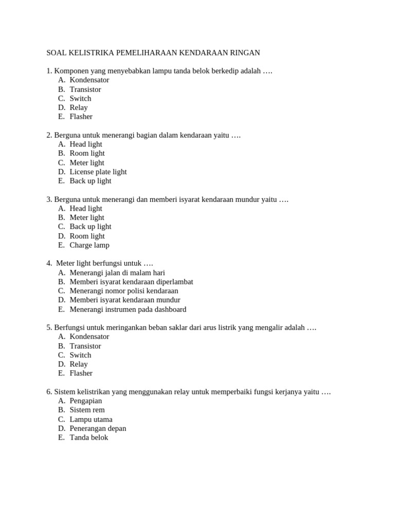 Soal Kelistrikan Tkro | PDF
