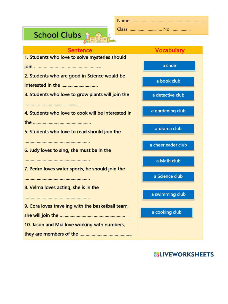 Worksheet 1161254 | PDF