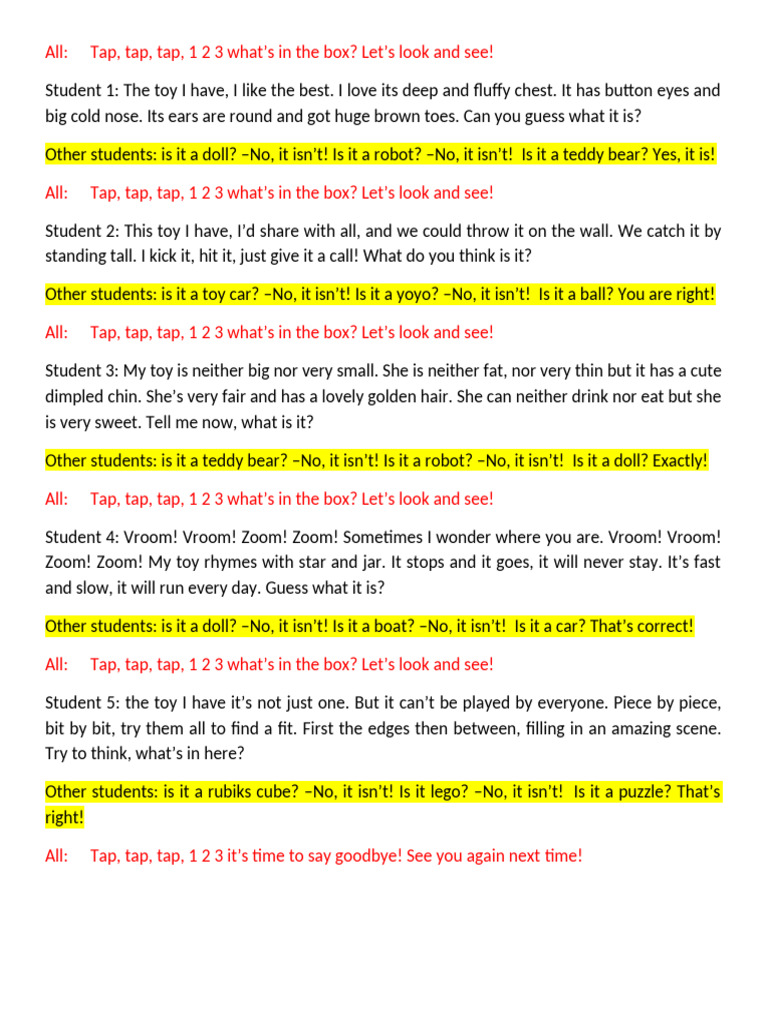 Script Grade 5 Presentation | PDF