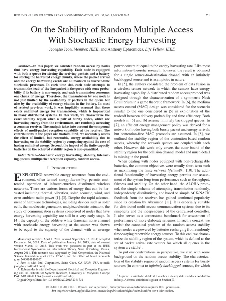 2015-On The Stability of Random Multiple Access With Stochastic Energy Harvesting | PDF ...