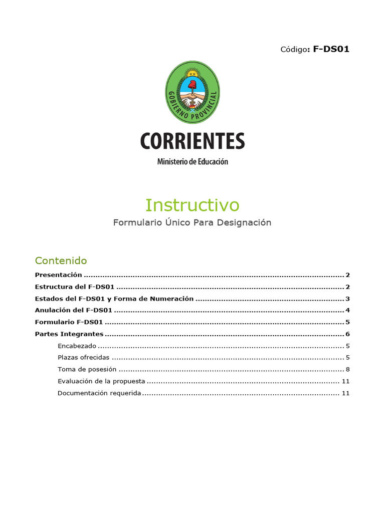 A.F DS01 Instructivo | PDF | Enseñando | Aprendizaje