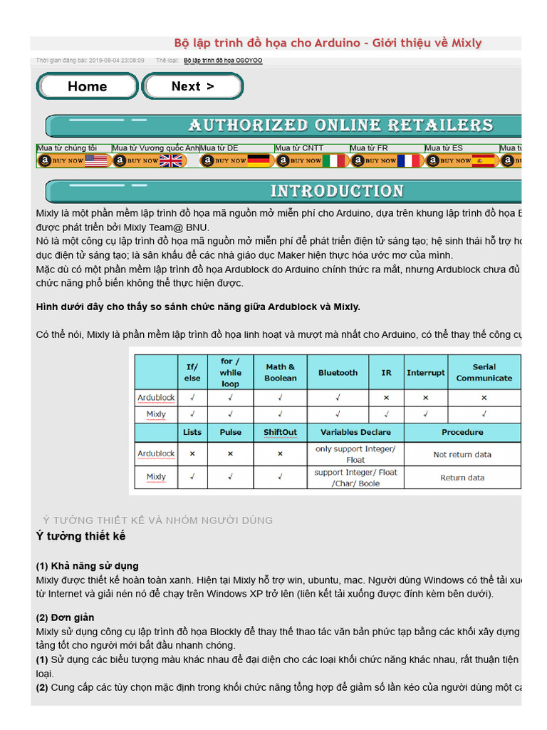 Bộ lập trình đồ họa cho Arduino - Giới thiệu về Mixly « osoyoo.com ...