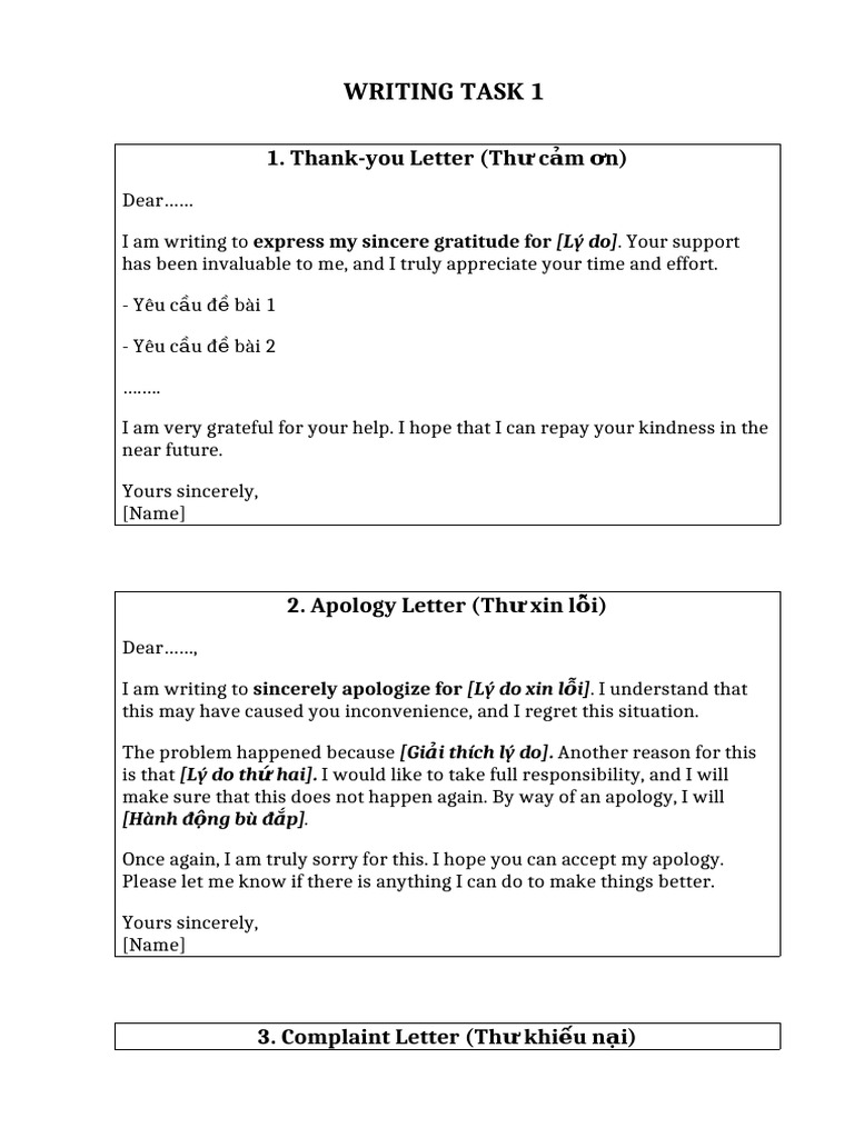 WRITING TASK 1 TEMPLATE | PDF