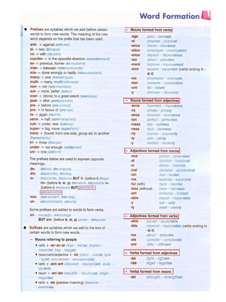 5-Word Formation - Fce Uoe 2 | PDF