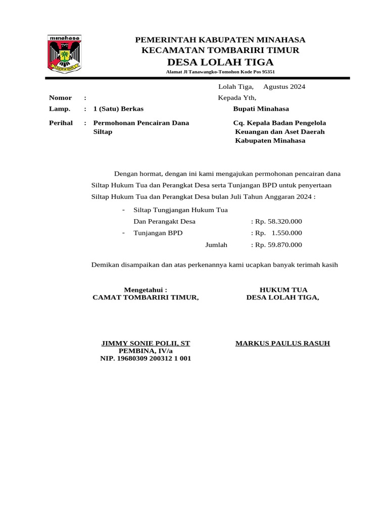 Permohonan-Siltap-Lolah Tiga | PDF