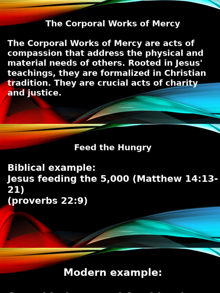 Understanding the Corporal Works of Mercy | PDF