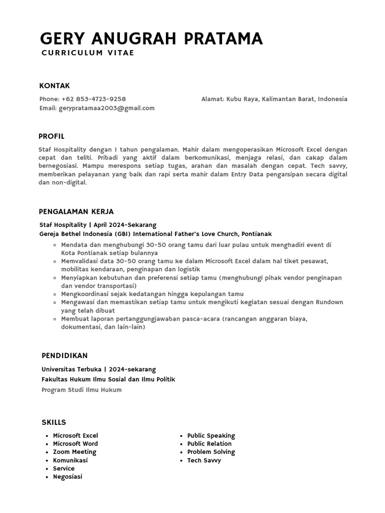 CV GERY ANUGRAH PRATAMA | PDF