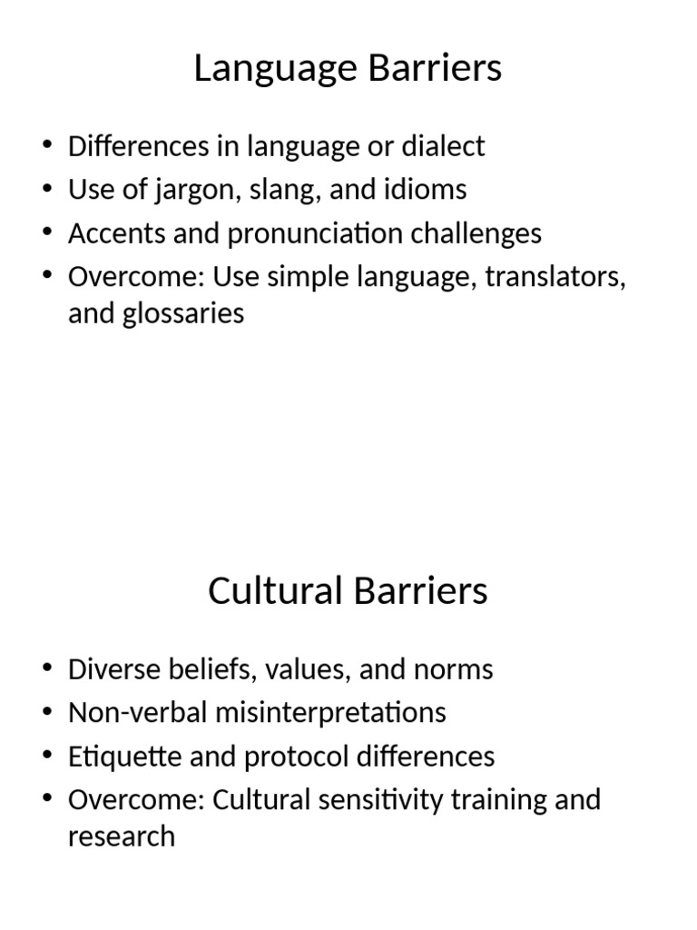 Communication Barriers | PDF