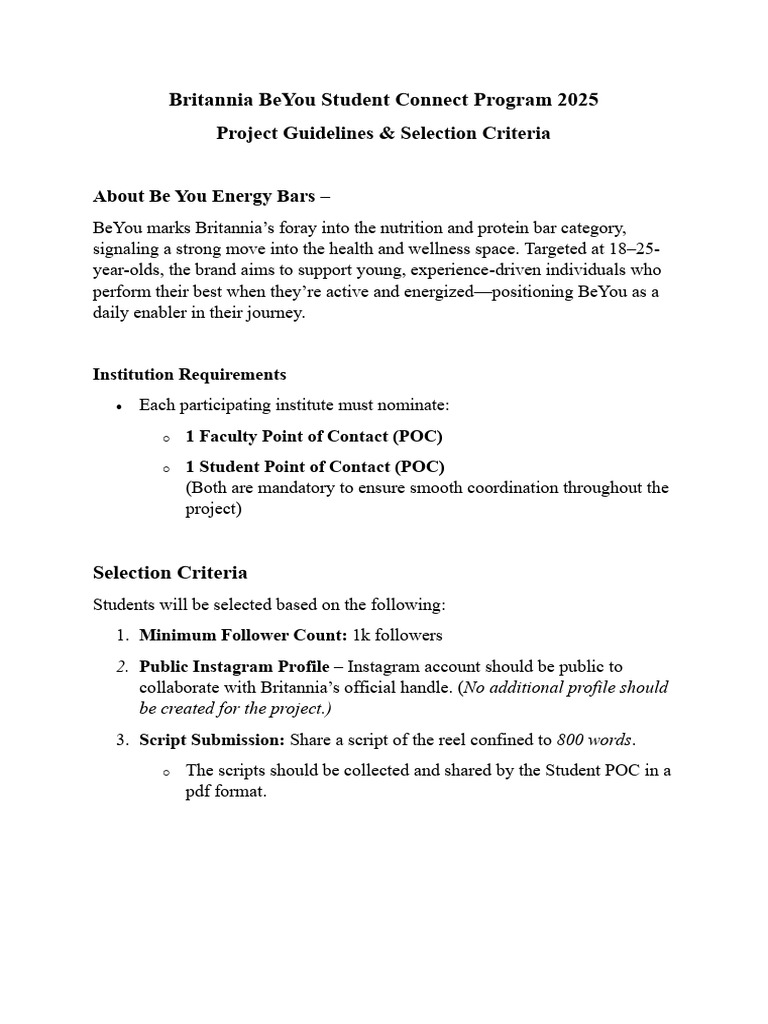 BeYou Student Connect Program 2025 | PDF