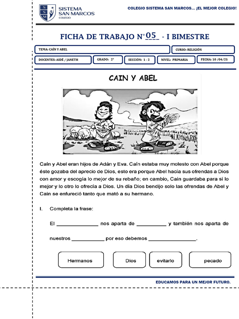 Religión - I Bimestre - 5555 | PDF