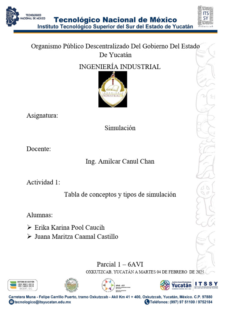 Act 1 - Pool Cauich - Caamal Juana | PDF | Simulación | Estocástico