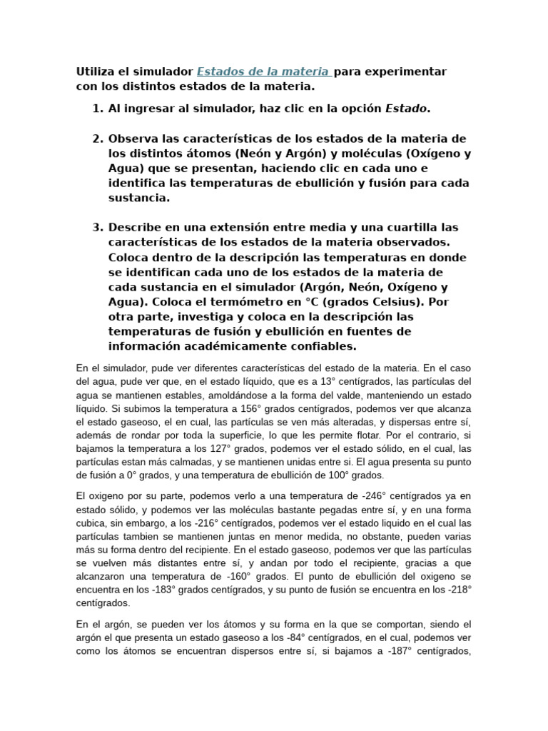 Estados de la Materia y sus Propiedades | PDF | Importar | Química