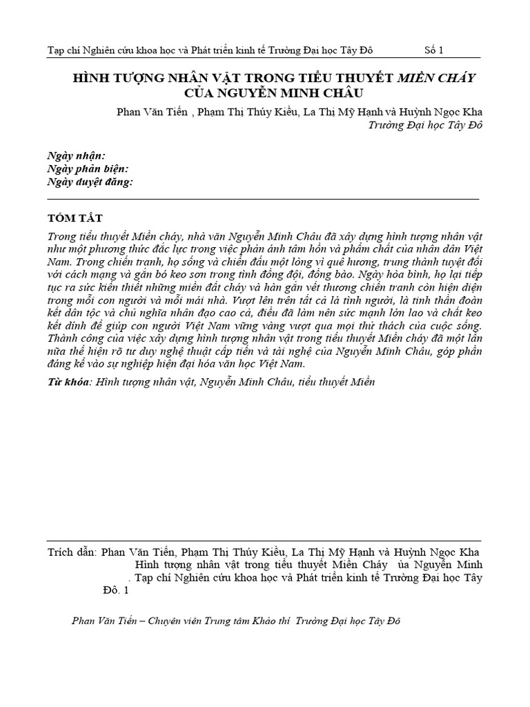 Tailieuxanh Hinh Tuong Nhan Vat Trong Tieu Thuyet Mien Chay Cua Nguyen Minh Chau 3569 | PDF