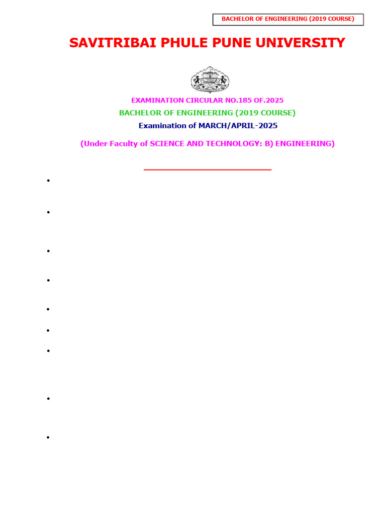 B.E. (2019 Pattern) Endsem Exam Timetable For March-April-2025 | PDF | Engineering | Computing