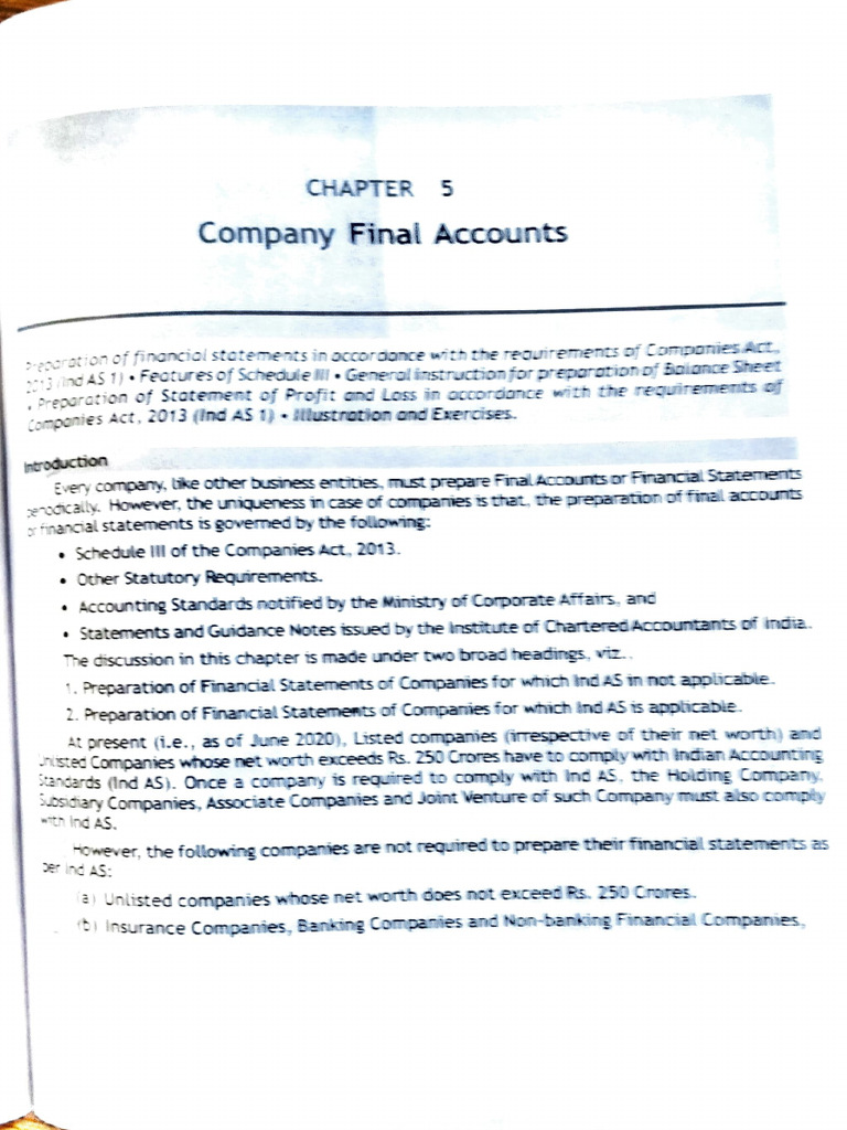 Company Final Accounts (Textbook - Full Unit) | PDF
