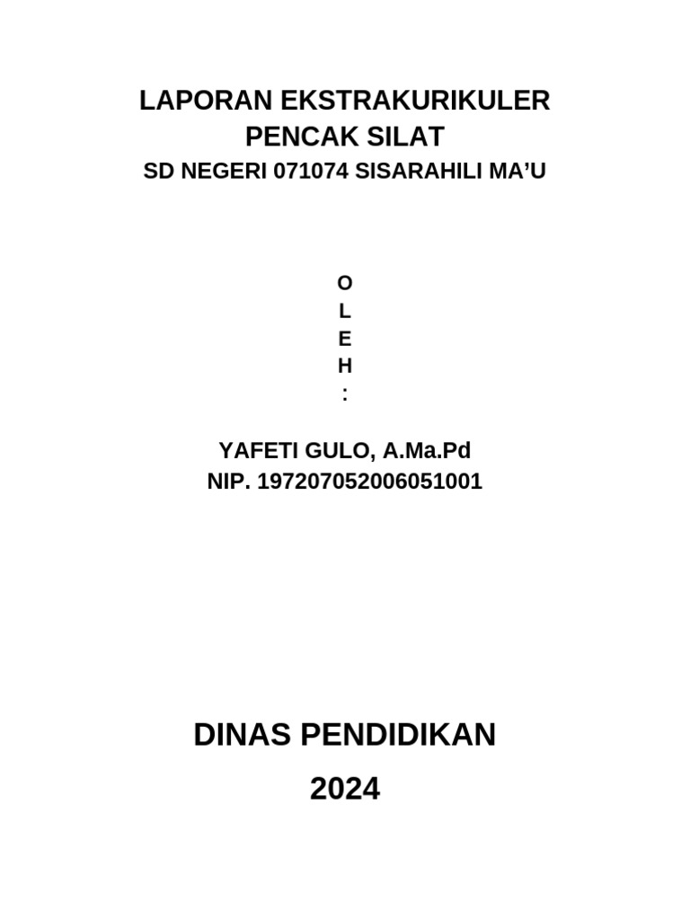 Laporan Ekstrakurikuler | PDF